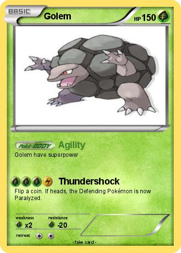 Pokémon Golem 374 374 - Agility - My Pokemon Card