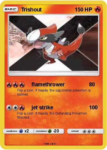 Pokémon Trishout - flamethrower - My Pokemon Card