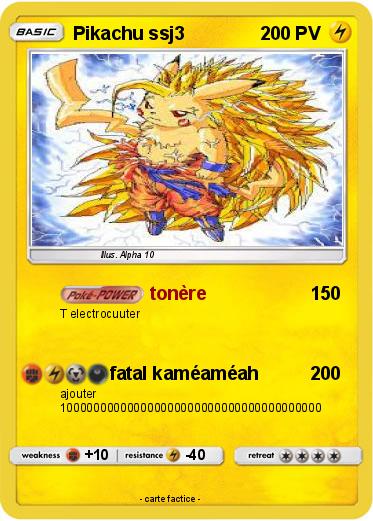 Pokémon Pikachu ssj3 59 59 - tonère - Ma carte Pokémon