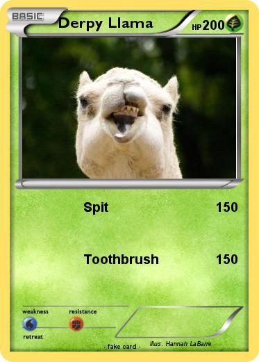 Pokémon Derpy Llama 4 4 - Spit - My Pokemon Card