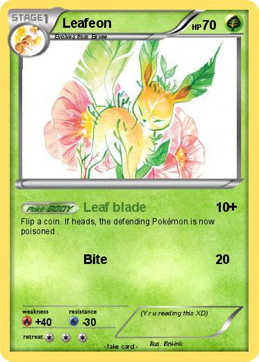 Pokémon Leafeon 542 542 - Leaf blade - My Pokemon Card