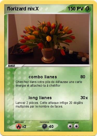 Pokémon florizard niv X - combo lianes - Ma carte Pokémon