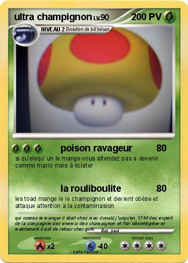 Pokémon ultra champignon - poison ravageur - Ma carte Pokémon