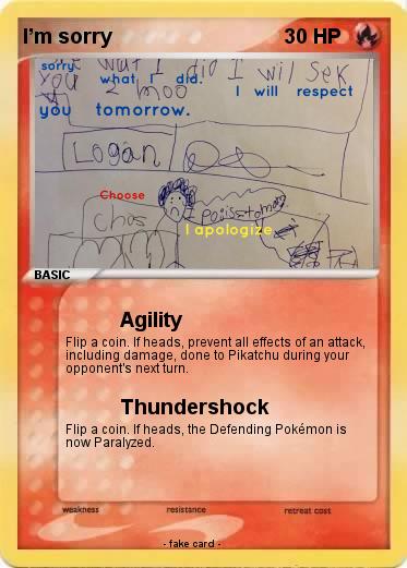 Pokémon I m sorry 3 3 - Agility - My Pokemon Card