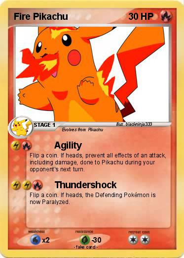 Pokémon Fire Pikachu 114 114 - Agility - My Pokemon Card