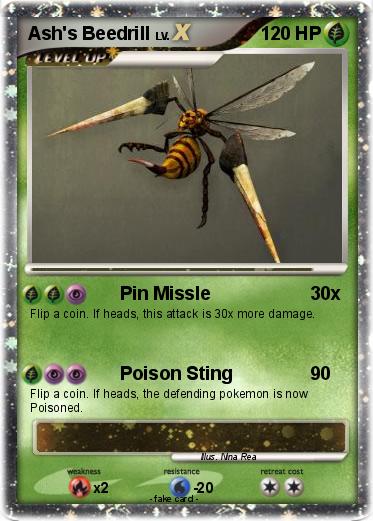 Pokémon Ash s Beedrill - Pin Missle - My Pokemon Card