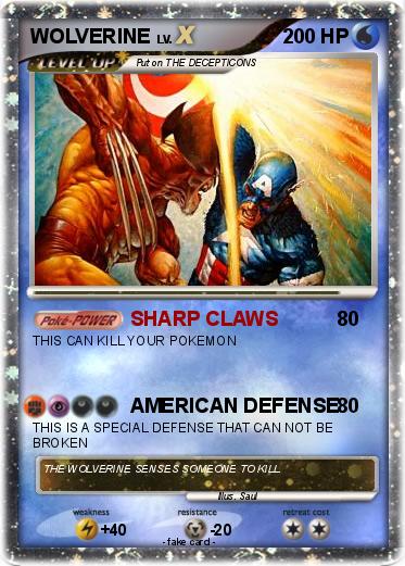 Pokémon WOLVERINE 126 126 - SHARP CLAWS - My Pokemon Card