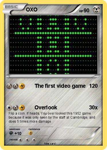 Pokémon OXO 2 2 - The first video game - My Pokemon Card
