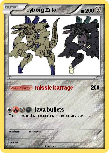 Pokémon cyborg Zilla - missle barrage - My Pokemon Card