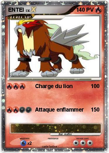 Pokémon ENTEI 1852 1852 - Charge du lion - Ma carte Pokémon