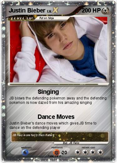 Pokémon Justin Bieber 1275 1275 - Singing - My Pokemon Card