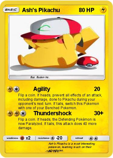 Pokémon Ash s Pikachu 818 818 - Agility - My Pokemon Card