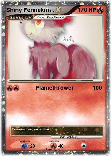 Pokémon Shiny Fennekin 5 5 - Flamethrower - My Pokemon Card