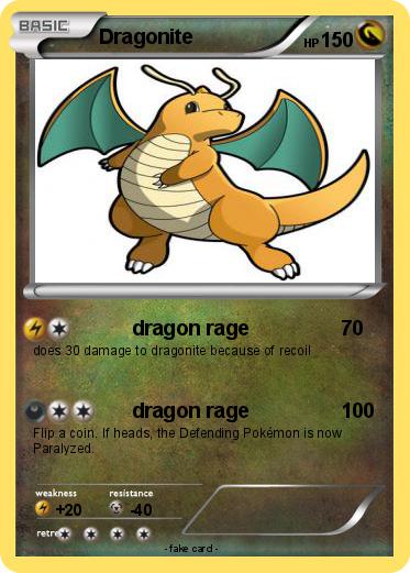 Pokémon Dragonite 595 595 - dragon rage - My Pokemon Card