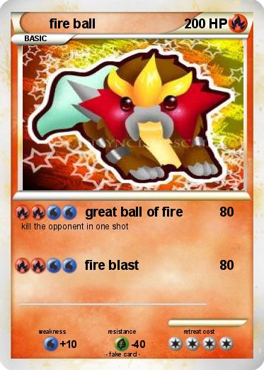 Pokémon fire ball 21 21 - great ball of fire - My Pokemon Card