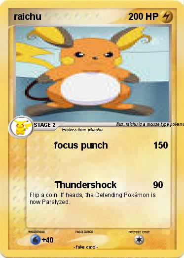 Pokémon raichu 3700 3700 - focus punch - My Pokemon Card