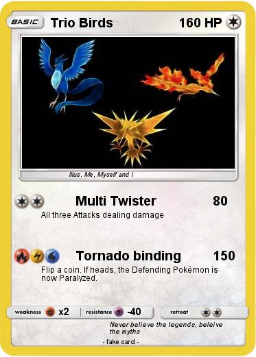 Pokémon Trio Birds 4 4 - Multi Twister - My Pokemon Card
