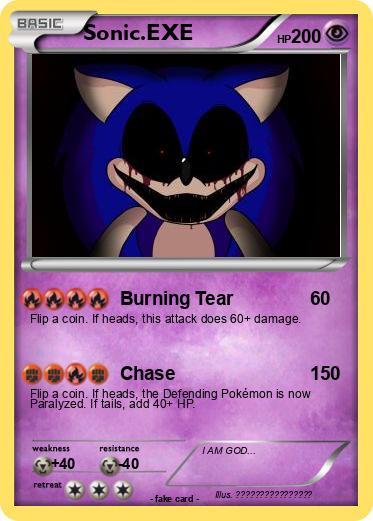 Pokémon Sonic EXE 578 578 - Burning Tear - My Pokemon Card