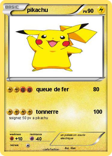Pokémon pikachu 11966 11966 - queue de fer - Ma carte Pokémon