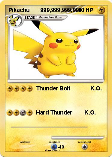 Pokémon Pikachu 999 999 999 999 999 - Thunder Bolt K.O. - My Pokemon Card