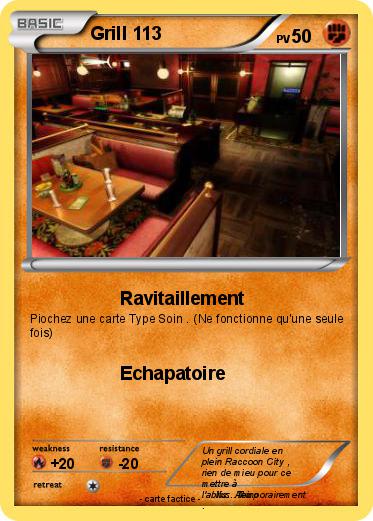 Pokémon Grill 113 1 1 - Ravitaillement - Ma carte Pokémon