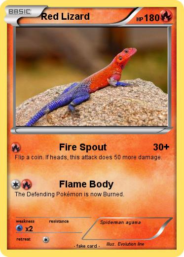 Pokémon Red Lizard - Fire Spout - My Pokemon Card