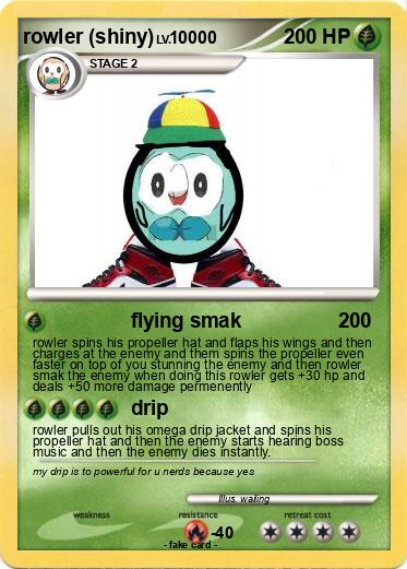 Pokémon rowler shiny - flying smak - My Pokemon Card