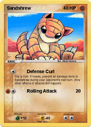 Pokémon Sandshrew 78 78 - Defense Curl - My Pokemon Card