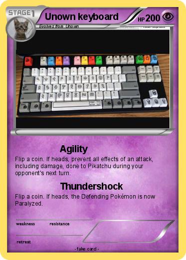 Pokémon Unown keyboard - Agility - My Pokemon Card