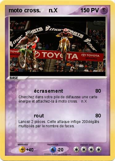 Pokémon moto cross n X - écrasement - Ma carte Pokémon