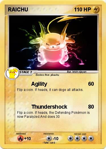 Pokémon RAICHU 896 896 - Agility - My Pokemon Card
