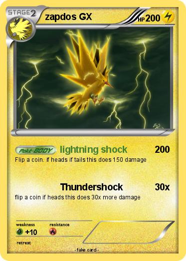 Pokémon zapdos GX - lightning shock - My Pokemon Card