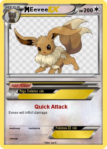 Pokémon Eevee 1986 1986 - Quick Attack - My Pokemon Card
