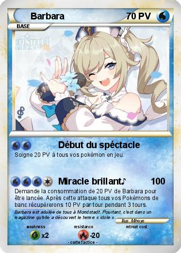 Pokémon Barbara 65 65 - Début du spéctacle - Ma carte Pokémon