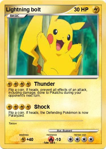 Pokémon Lightning bolt 99 99 - Thunder - My Pokemon Card