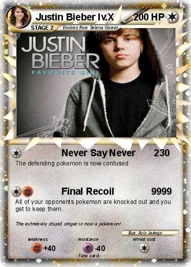 Pokémon Justin Bieber lv X 1 1 - Never Say Never 230 - My Pokemon Card
