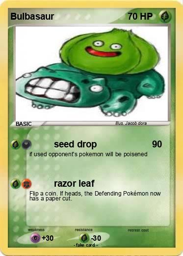 Pokémon Bulbasaur 1997 1997 - seed drop - My Pokemon Card