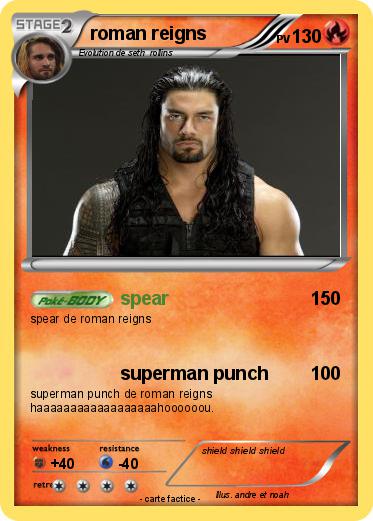 Pokémon roman reigns 10 10 - spear - Ma carte Pokémon