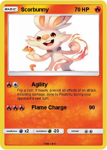 Pokémon Scorbunny 88 88 - Agility - My Pokemon Card