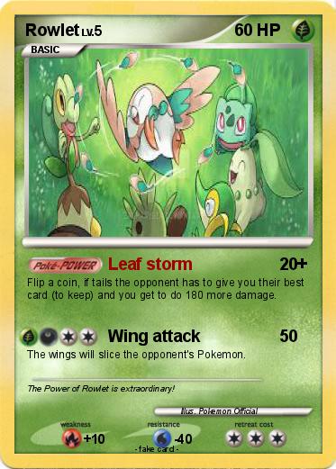 Pokémon Rowlet 58 58 - Leaf storm - My Pokemon Card