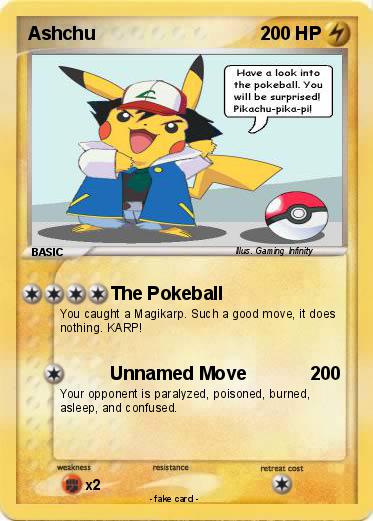 Pokémon Ashchu 25 25 - The Pokeball - My Pokemon Card