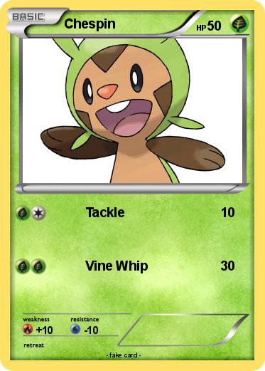 Pokémon Chespin 458 458 - Tackle - My Pokemon Card