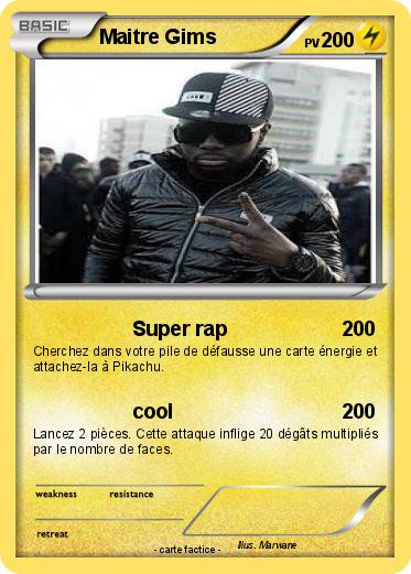 Pokémon Maitre Gims 145 145 - Super rap - Ma carte Pokémon