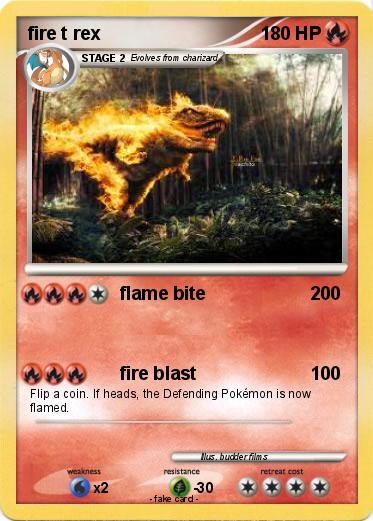 Pokémon fire t rex 3 3 - flame bite - My Pokemon Card