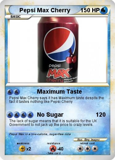 Pokémon Pepsi Max Cherry - Maximum Taste - My Pokemon Card