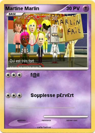 Pokémon Martine Marlin 16 16 - f@il - Ma carte Pokémon