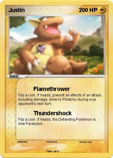 Pokémon Justin 6420 6420 - Flamethrower - My Pokemon Card