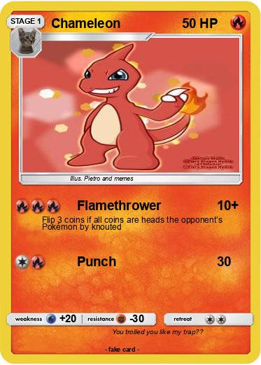 Pokémon Chameleon 49 49 - Flamethrower - My Pokemon Card