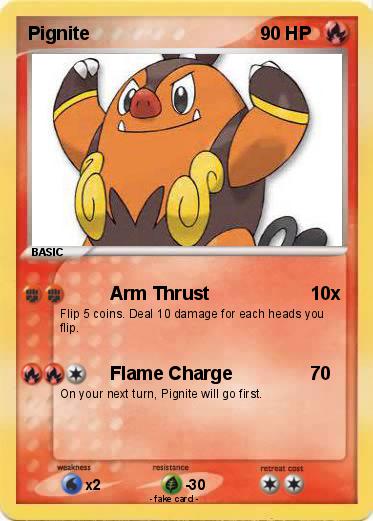 Pokémon Pignite 307 307 - Arm Thrust - My Pokemon Card