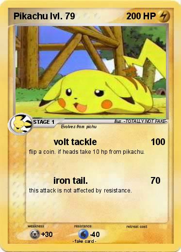Pokémon Pikachu lvl 79 1 1 - volt tackle - My Pokemon Card